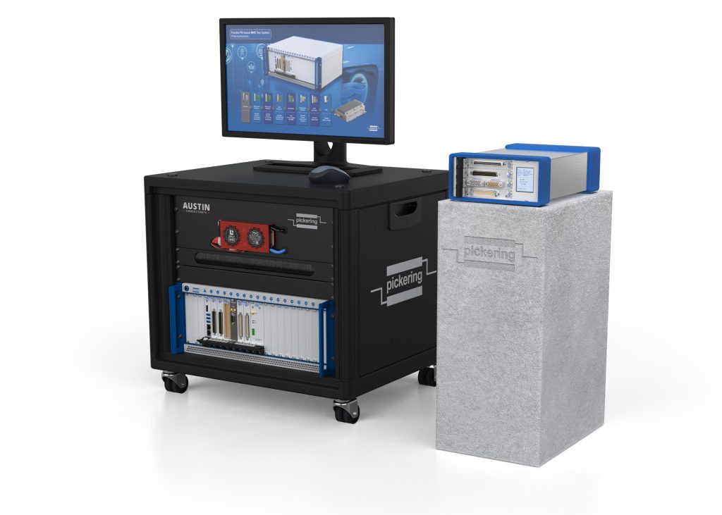 EV BMS test rig demo from Pickering Interfaces on show at The Battery ...